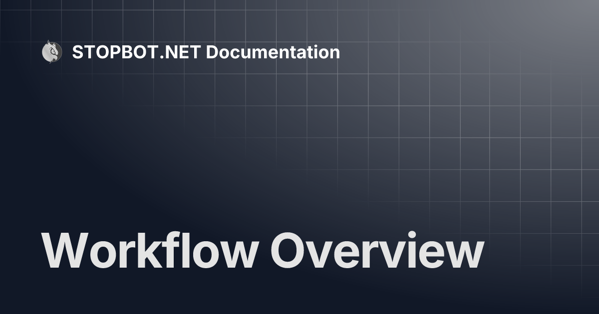 Workflow Overview | STOPBOT.NET Documentation